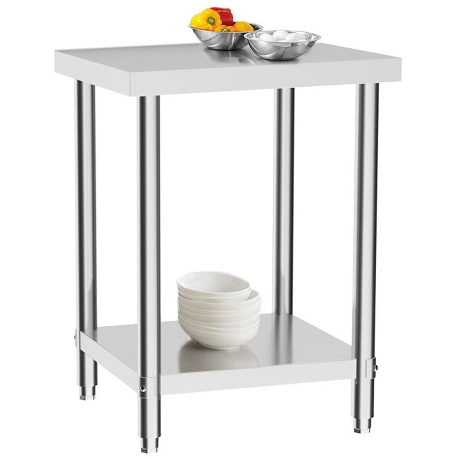 2 Layer Stainless Steel Kitchen Work Bench