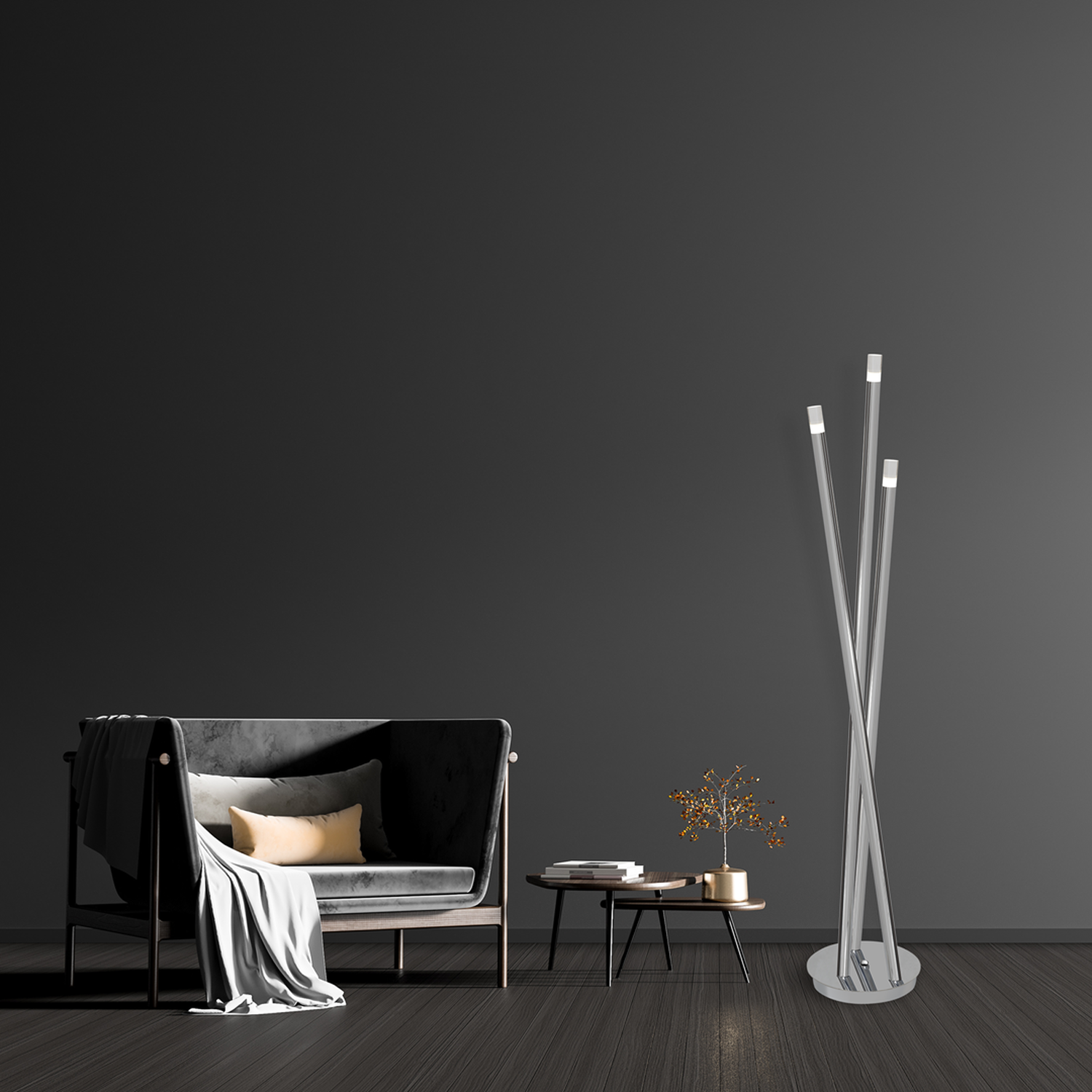 Milagro Floor Lamp Marshall White Rattan