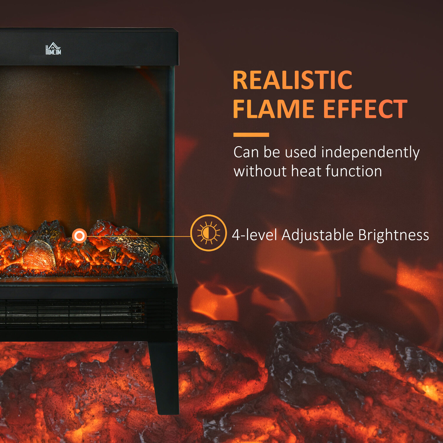 Charming Electric Fireplace Heater Quiet Stove with LED Flame Effect