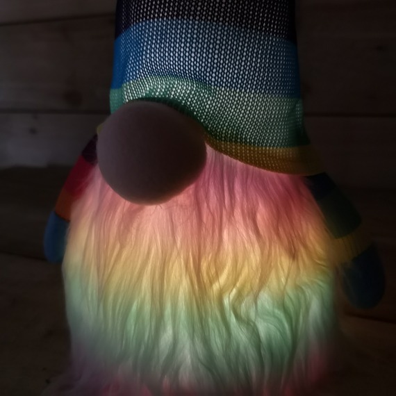 Battery Operated Lit Christmas Rainbow Gonk
