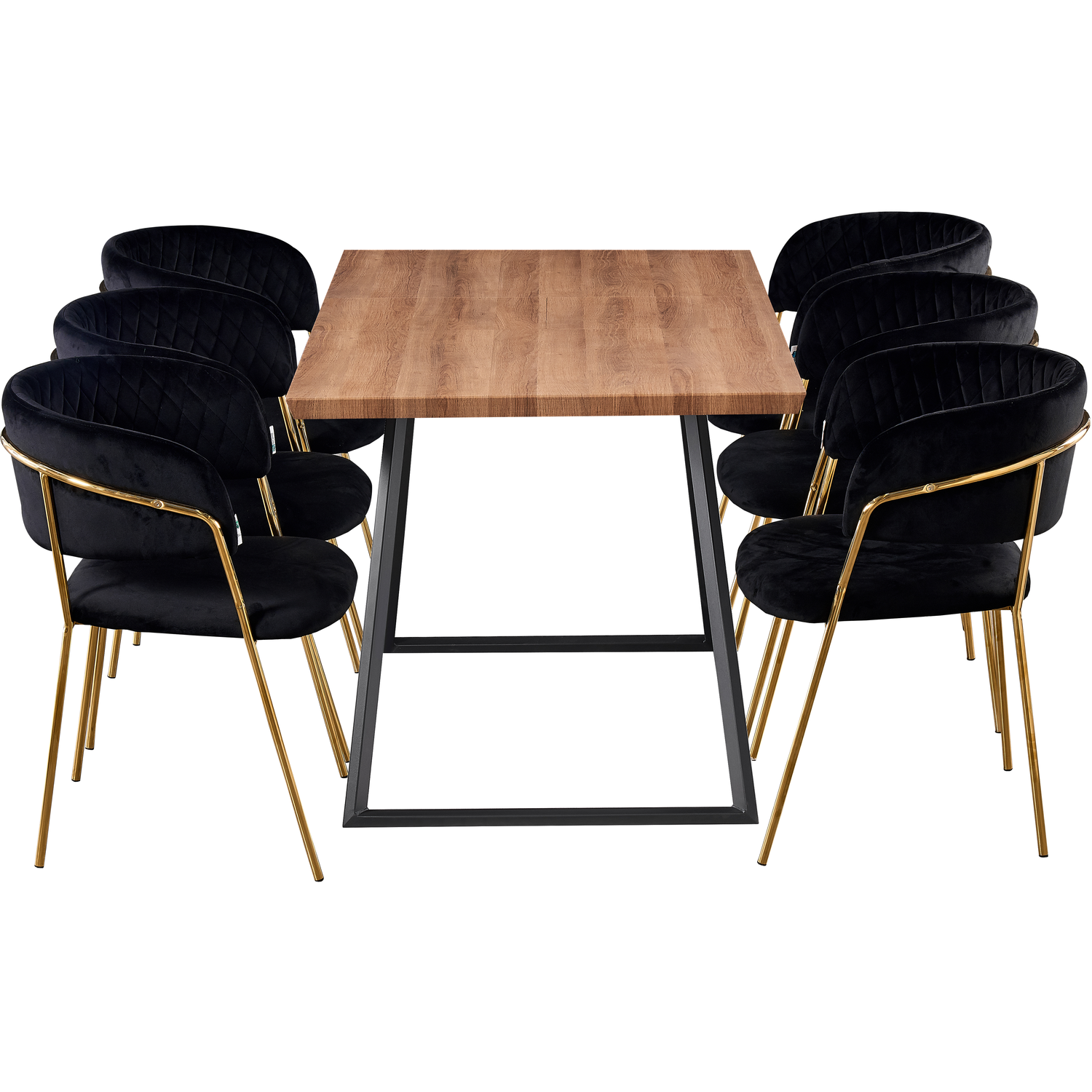 Atarah Toga LUX Modern Dining Set with a Table and Chairs Set of 6