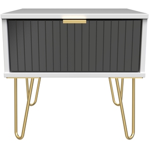Linear Ready Assembled 1 Drawer Bedside Cabinet with Legs