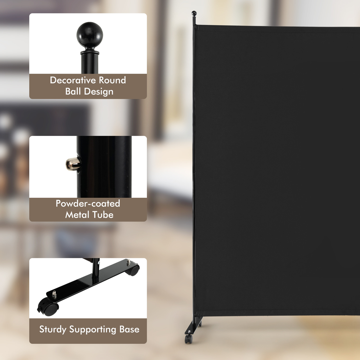 Single Panel Room Divider Privacy Screen