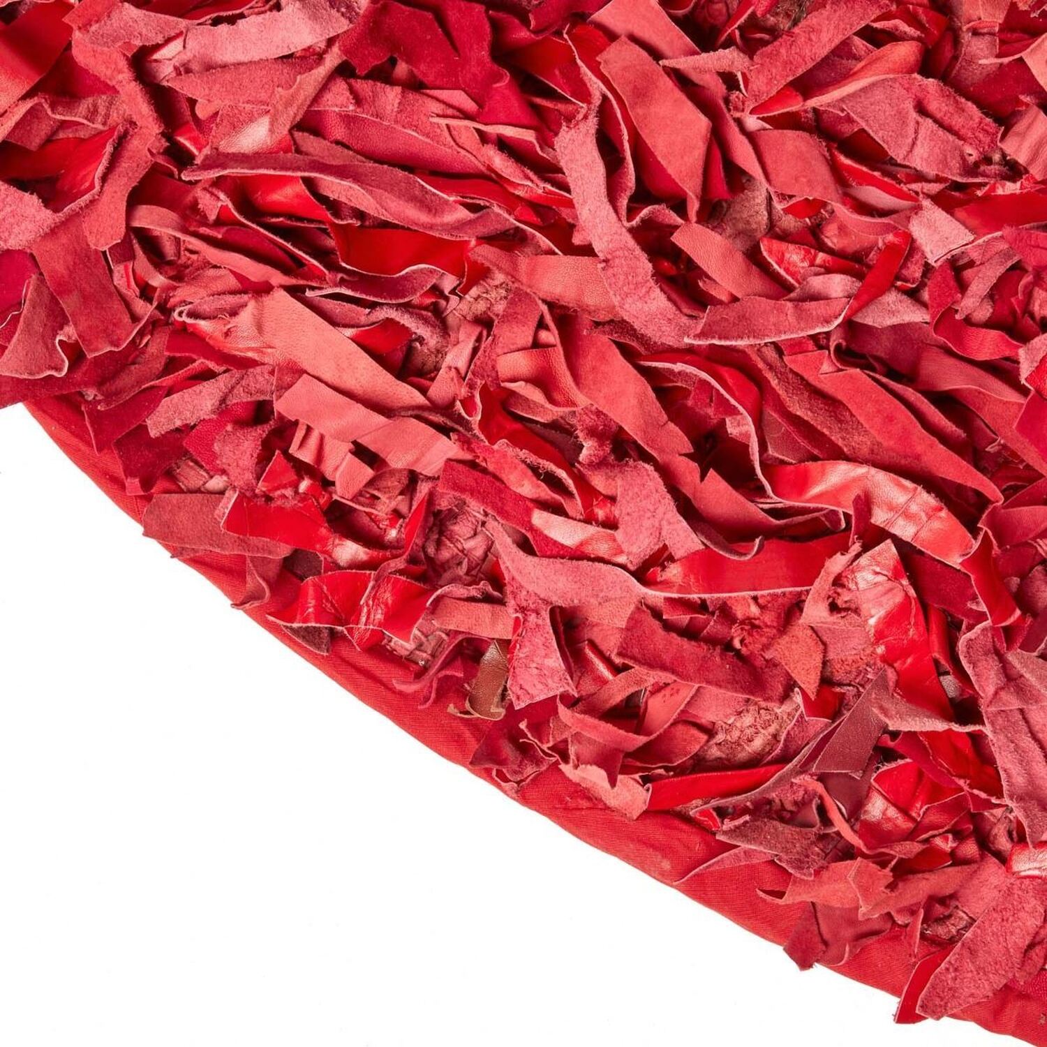Dallas Leather Shaggy Round Rug