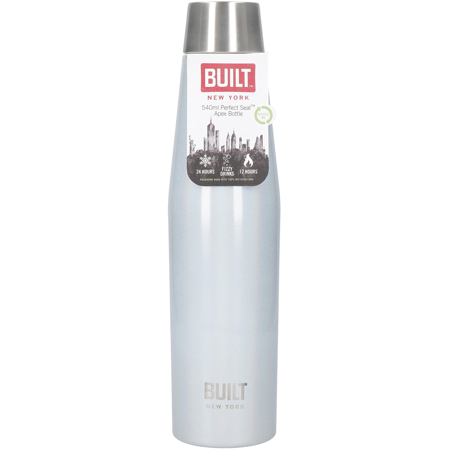 BUILT Apex 540ml Insulated Water Bottle, BPA-Free - Iridescent Blue