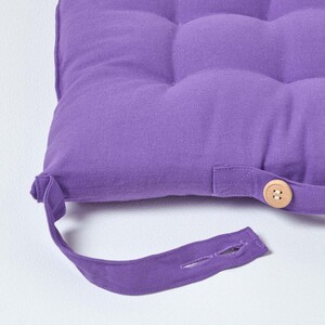 Solid Cotton Seat Pad with Button Straps