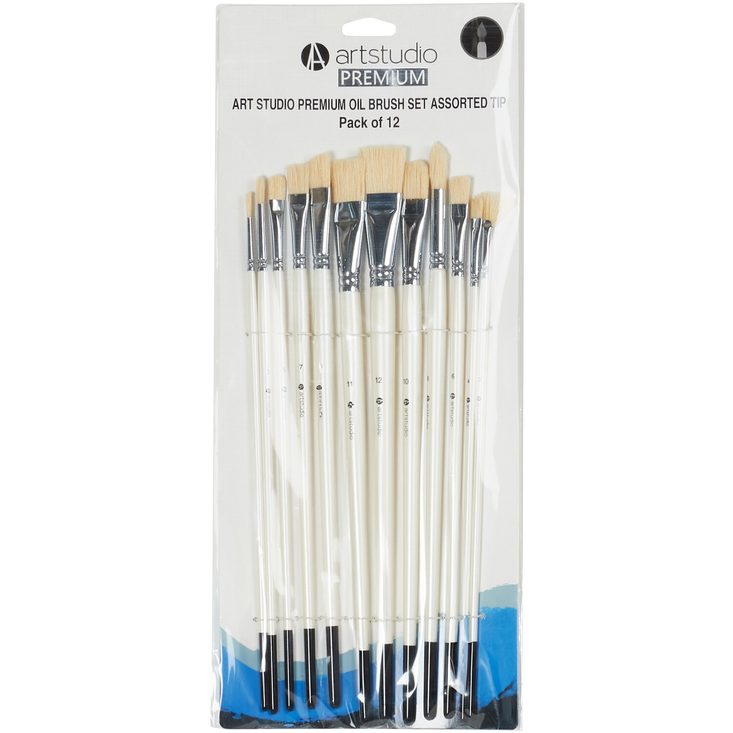 Pack of 12 Oil Brushes