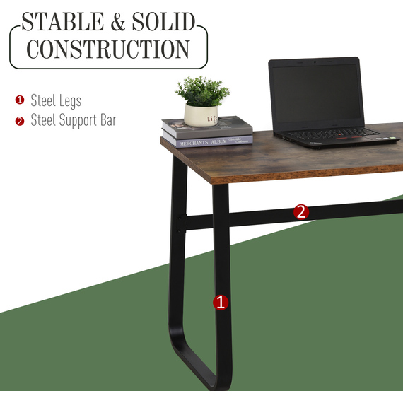 Industrial Writing Desk With Metal Legs