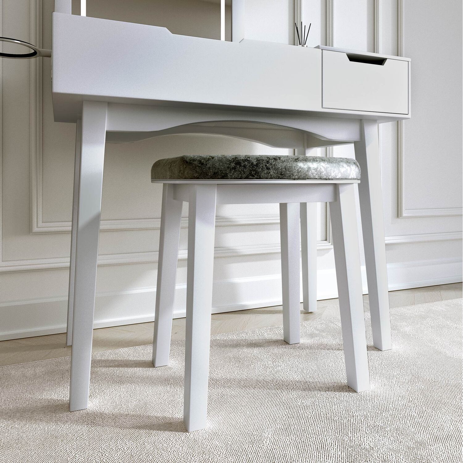 Selena Dressing Table with Flip Top LED Mirror