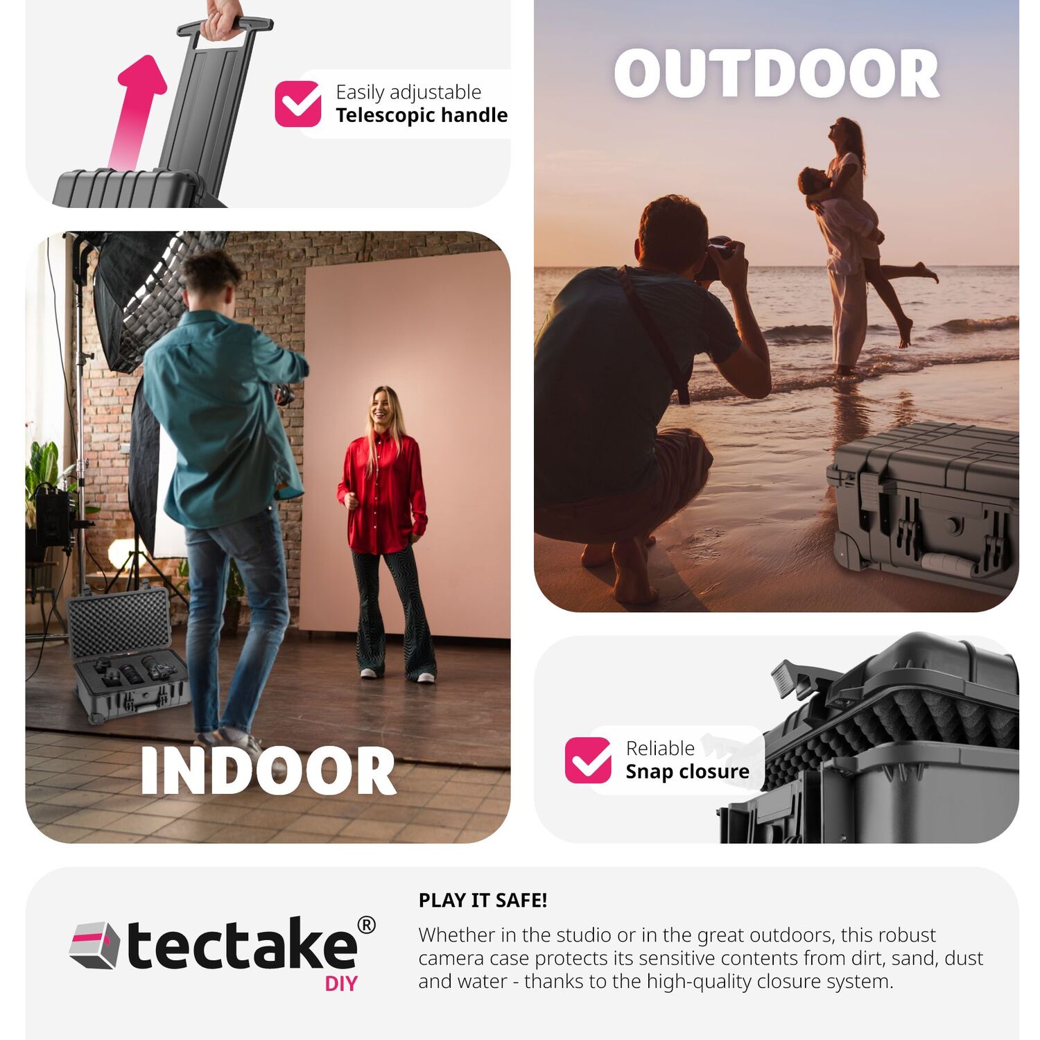 tectake Hard Case With Wheels And Telescopic Handle