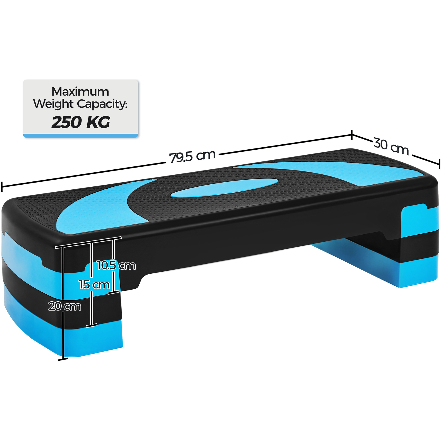Circuit Size Aerobic Stepper with Adjustable Heights