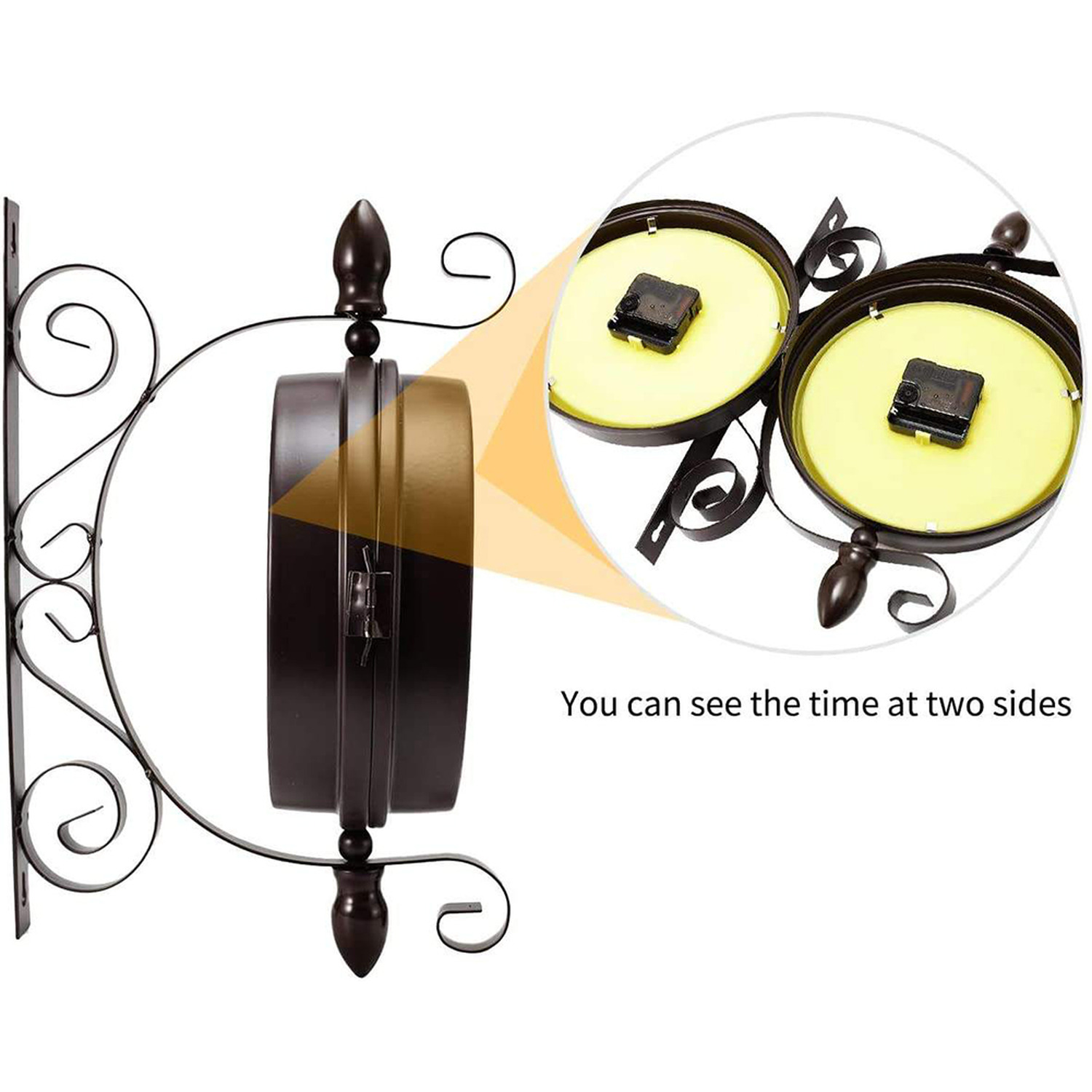 Classic European Retro Double-Sided Wall Clock