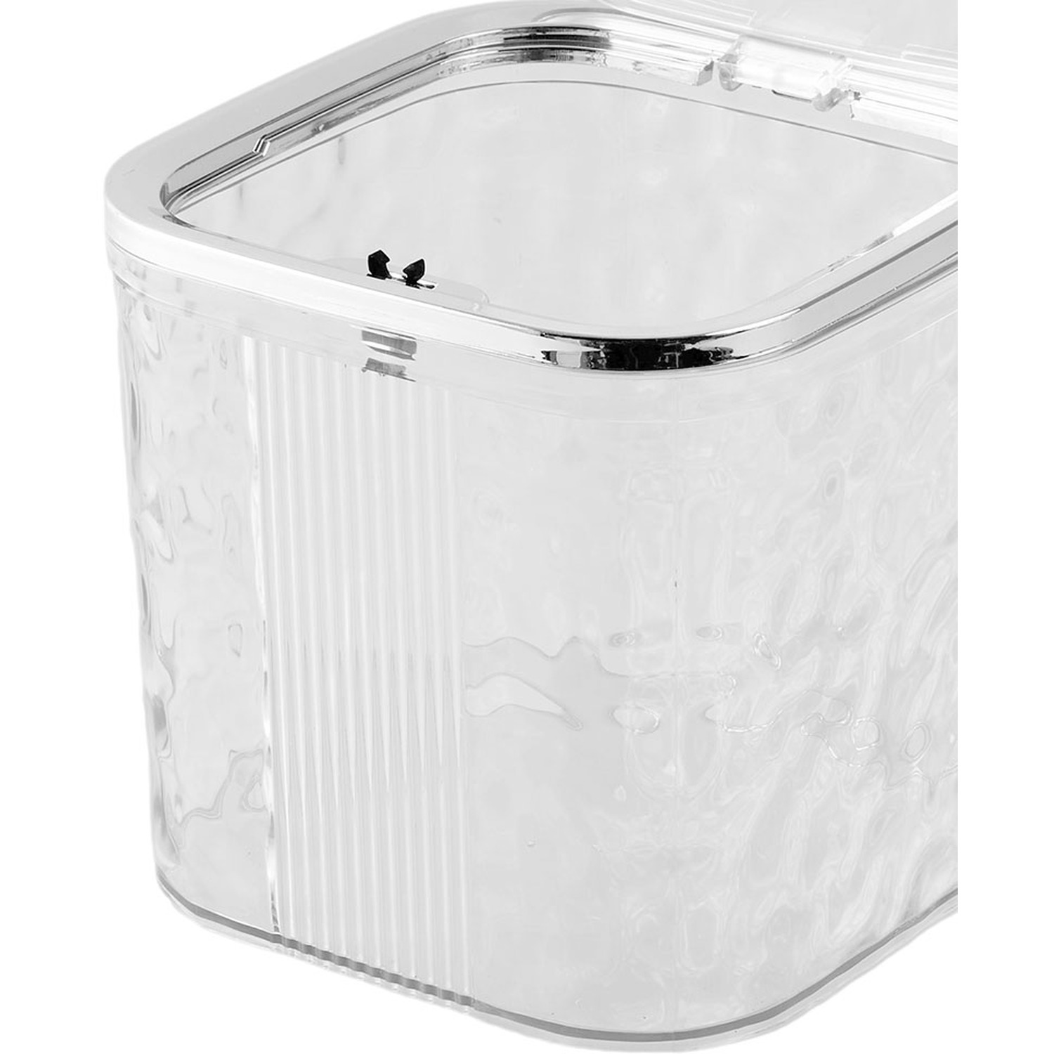 Mini Desktop Trash Bin with Press-Top Lid and Ripple Texture