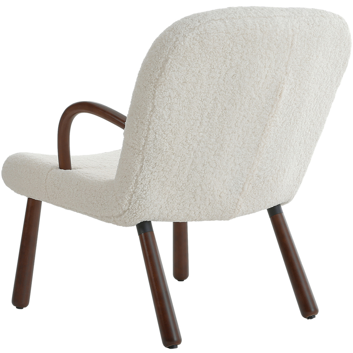 Sherpa Upholstered Armchair with Matching Footstool