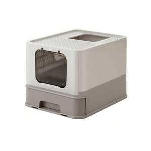 Covered Cat Litter Box with Slide-Out Tray