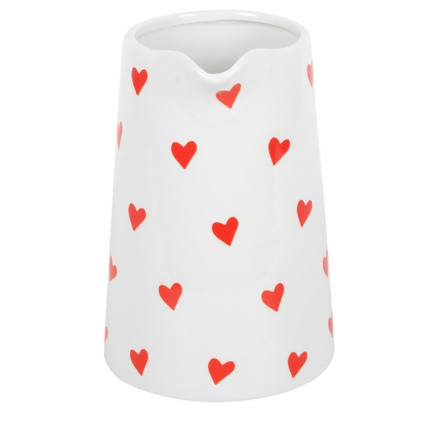 Heart Print Ceramic Flower Jug For Valentine'S Day Blooms