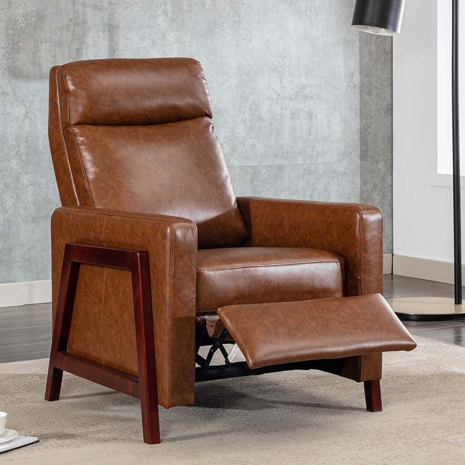 Riley Push Back Air Leather Modern Recliner Chair