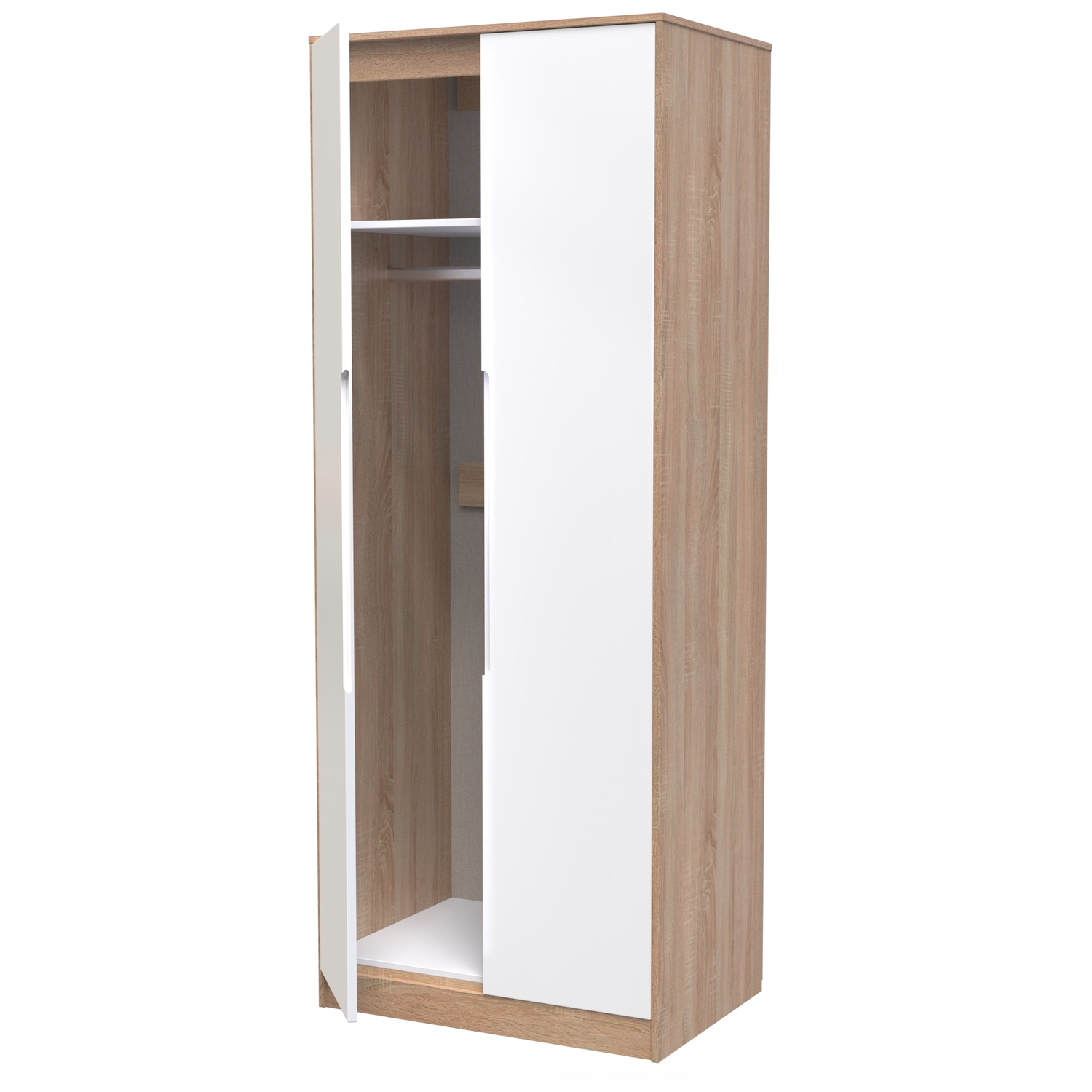 Monaco Ready Assembled Tall Plain Wardrobe