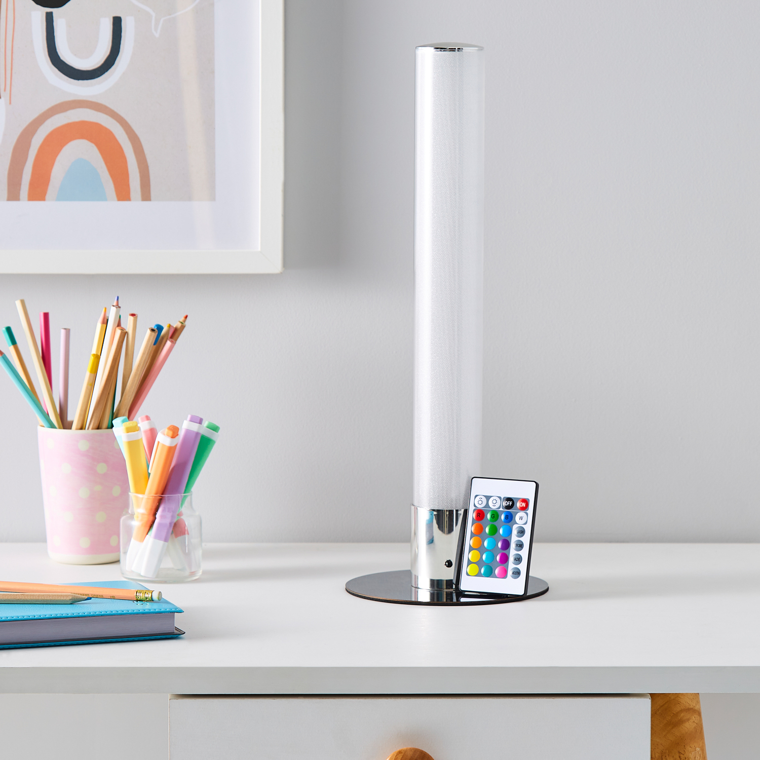 Glow Cylinder Colour Changing LED Table Lamp