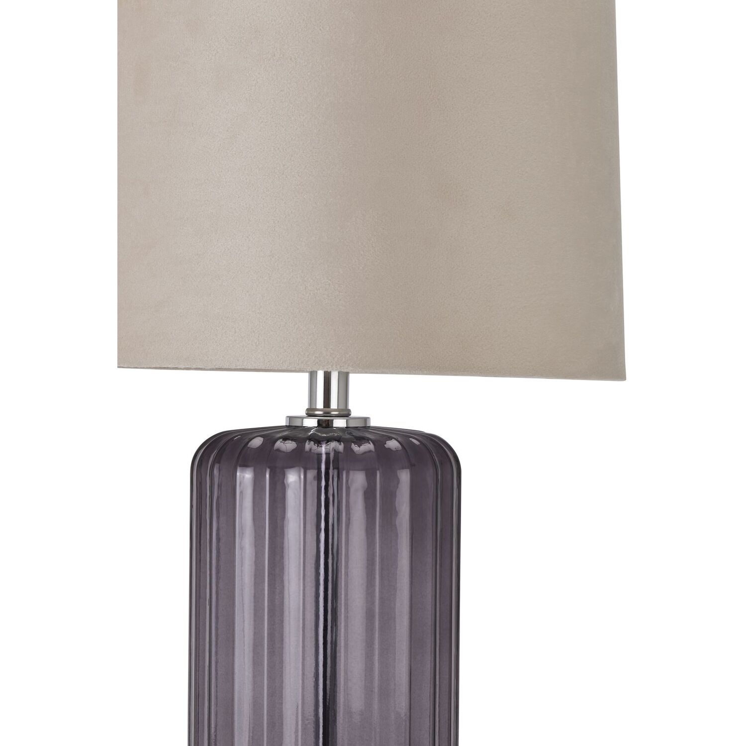 Alberta Metallic Glass Lamp - Velvet Shade Included
