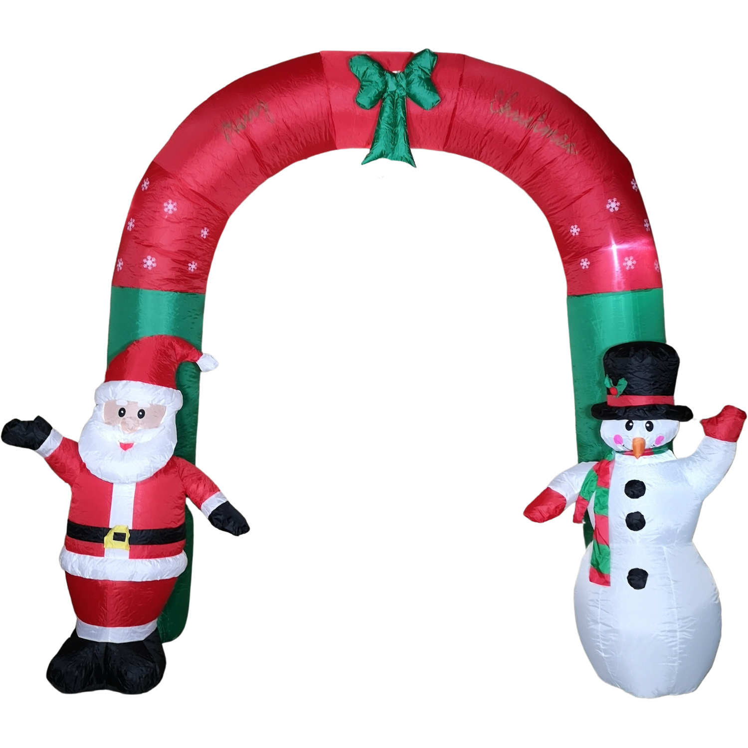 Christmas Inflatable LED Arch Santa and Snowman Waving
