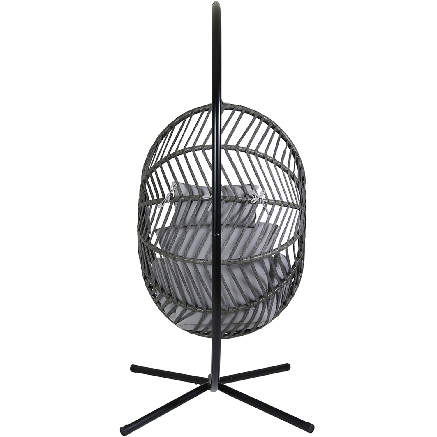 Egg Shaped Swing Chair H203 x D126 x W126cm Grey Hanging Seat