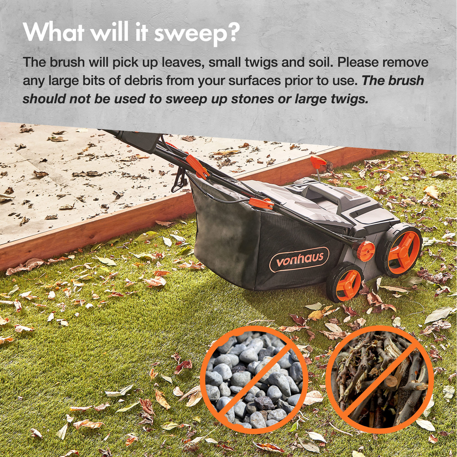 Electric Artificial Grass or Lawn Sweeper Cleaner Machine 1800W