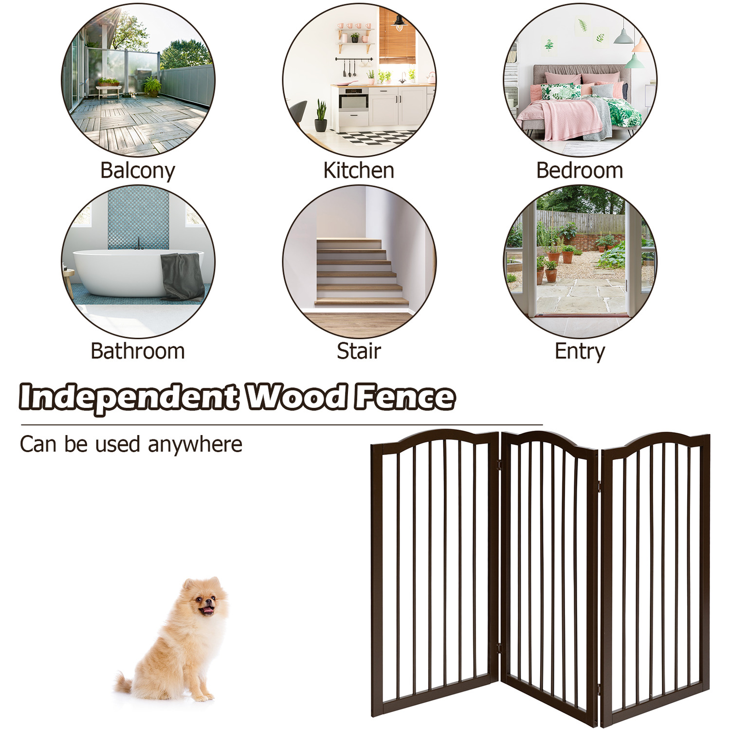 3 Panel Dog Gate Pet Fence