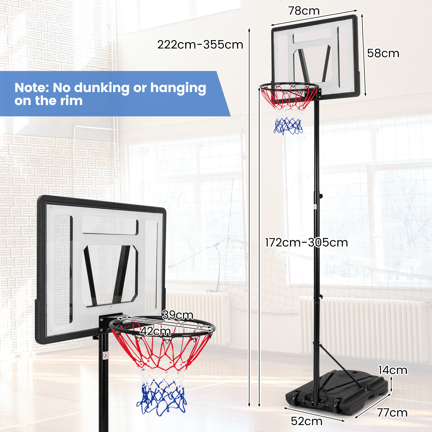 Basketball Stand System Adjustable Basketball Hoop