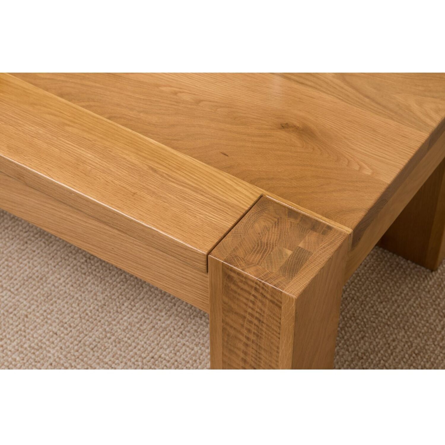 Kuba Chunky Oak Coffee Table for Living Room