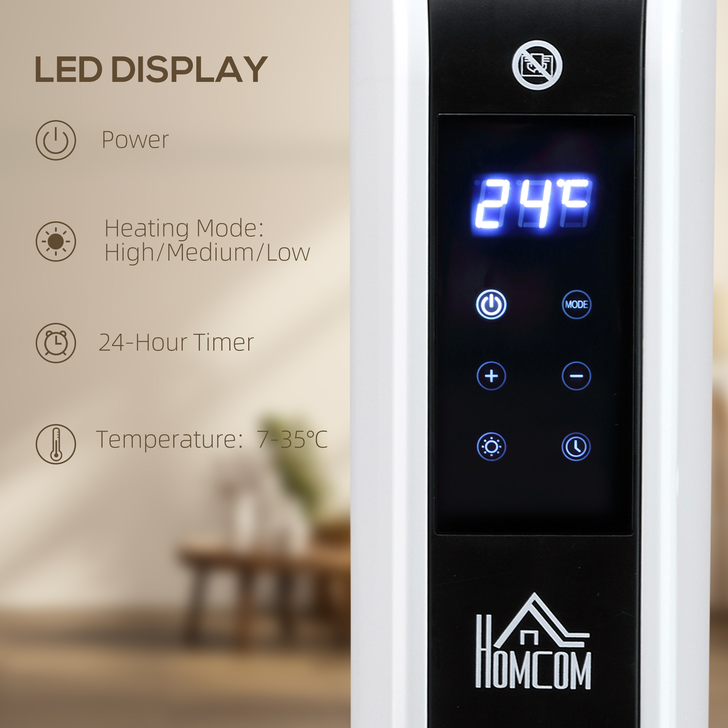 HOMCOM 2180W Portable Convector Heater with Timer Overheat Protection