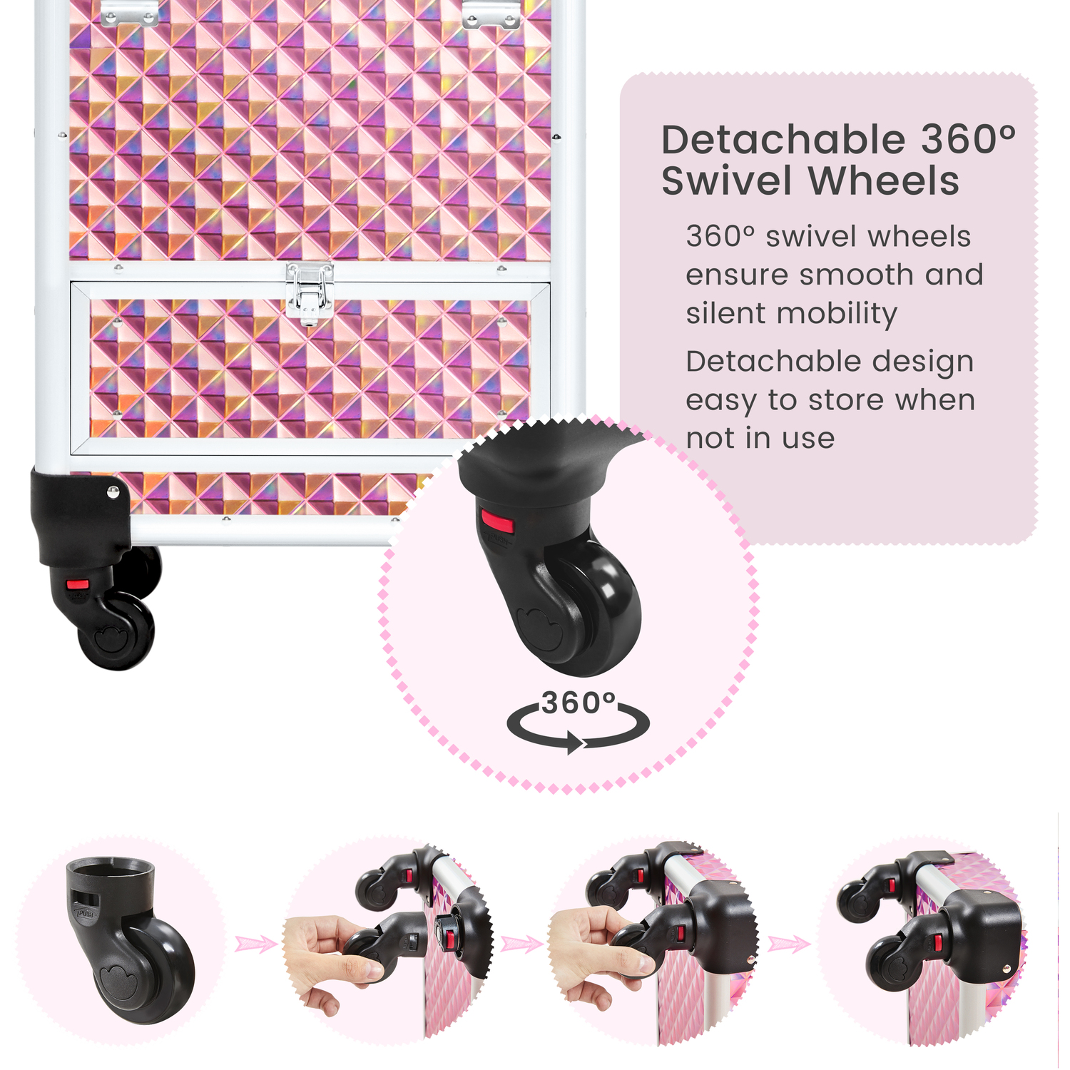 Small Makeup Case with Wheels