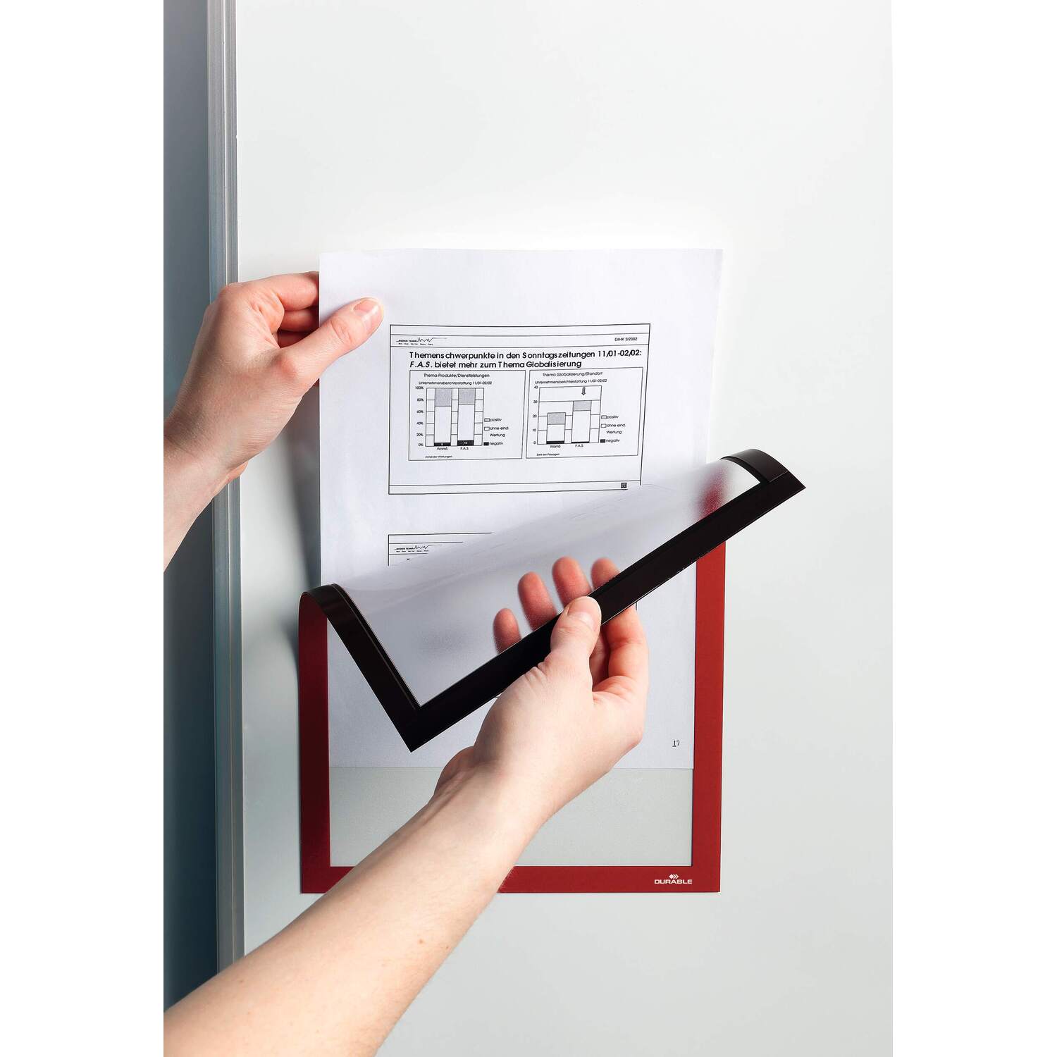 Durable DURAFRAME Magnetic Document Signage Frame for Metal 5 Pack A4