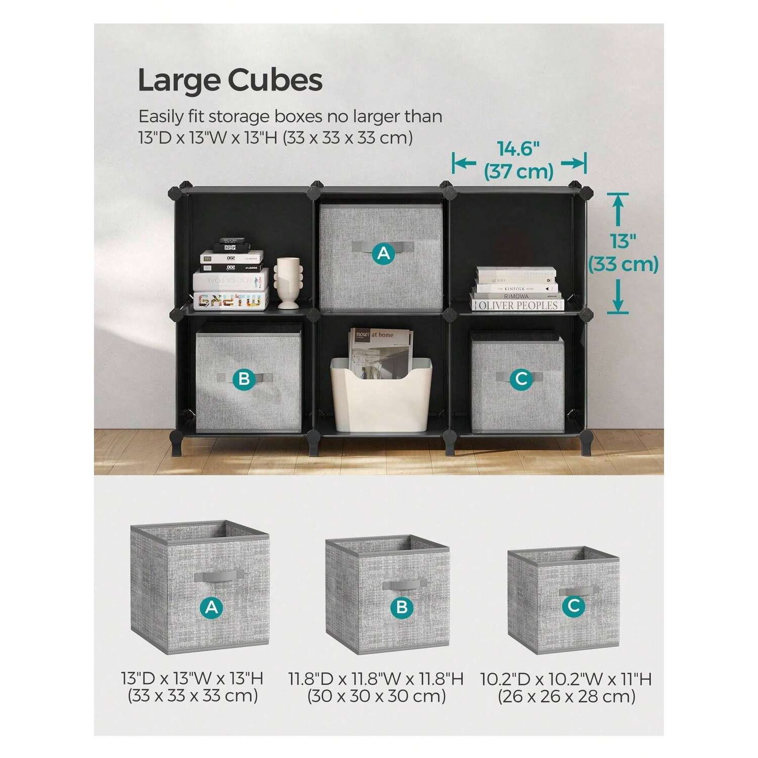 Modular Cube Storage Unit with Raised Feet