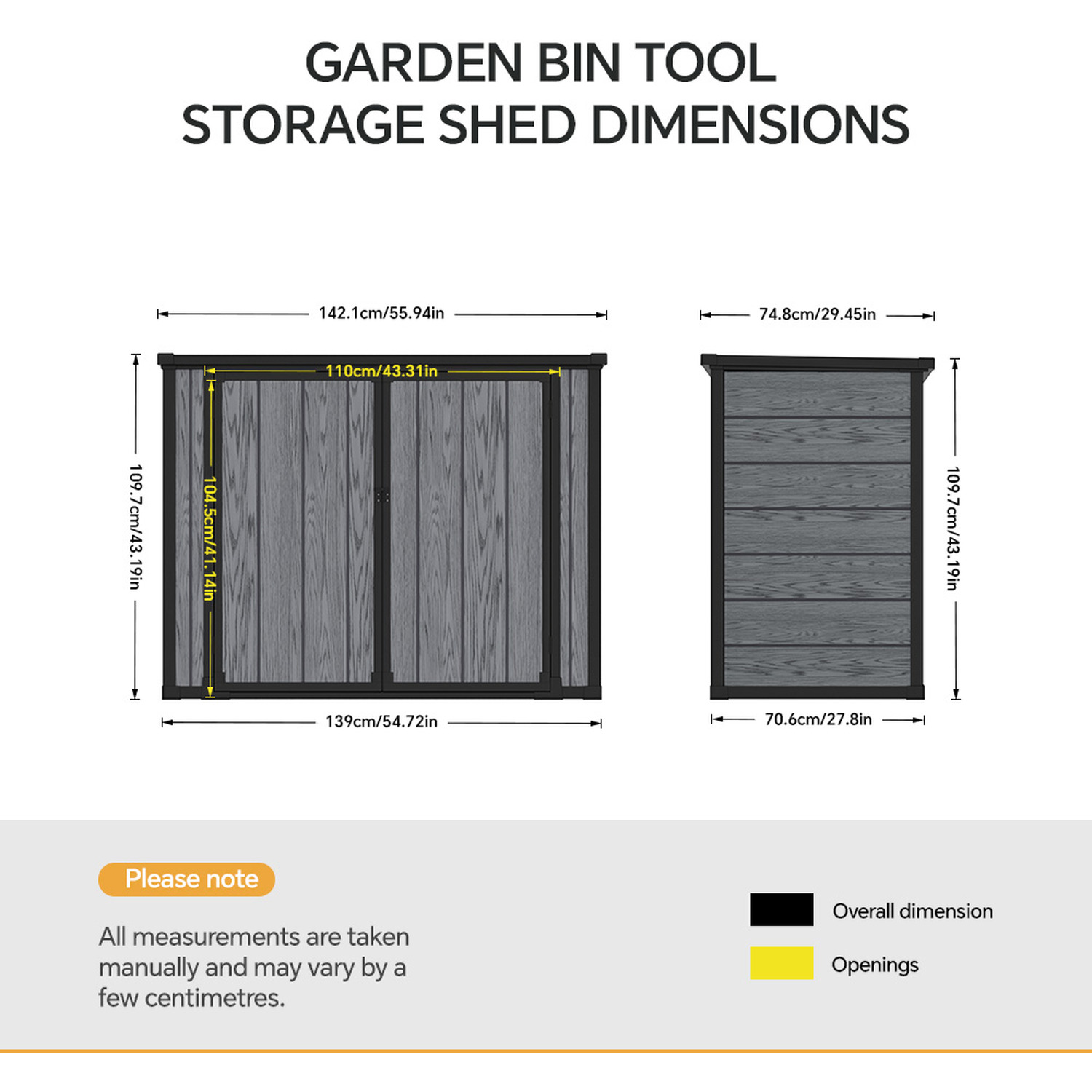 Livingandhome Garden Bin Tool Storage Shed