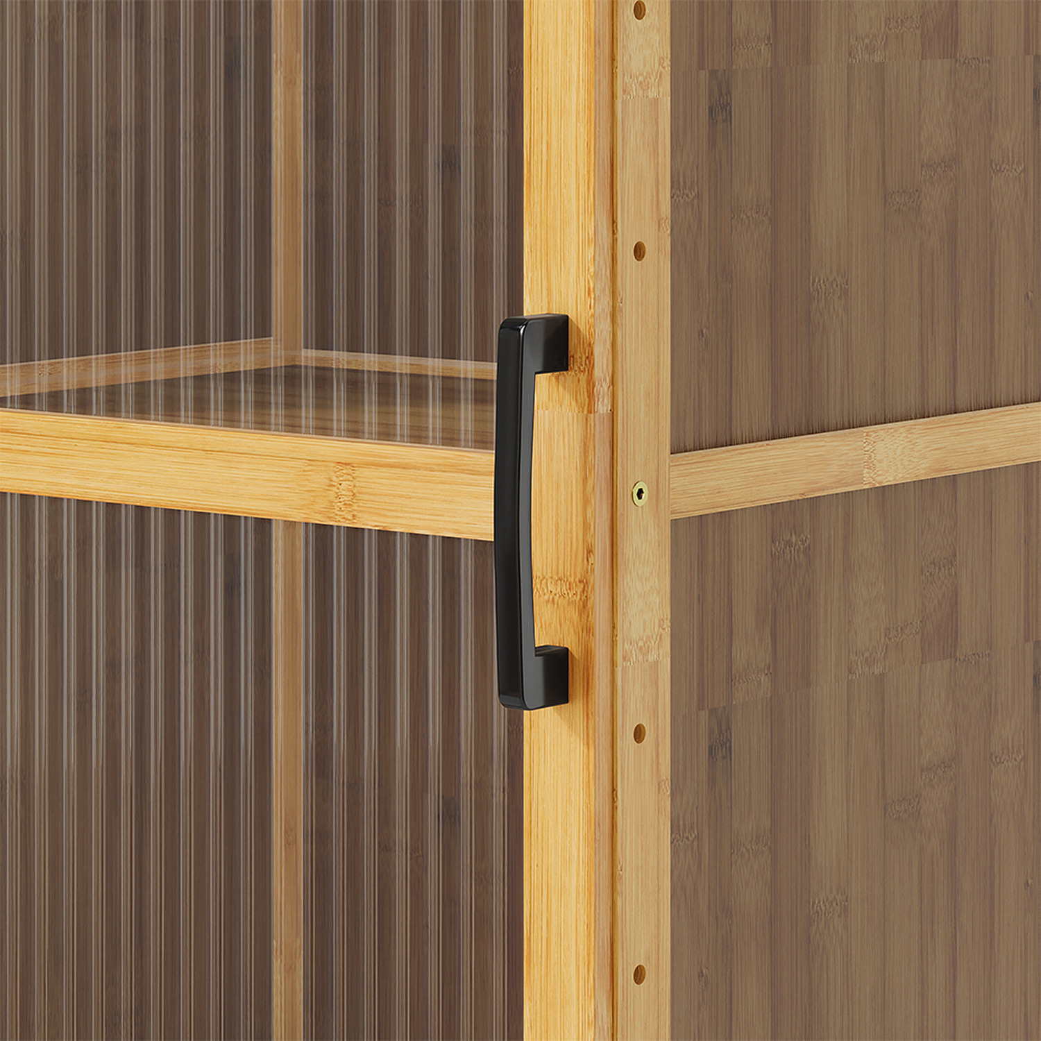 Narrow Bookcase Storage Unit with Acrylic Doors