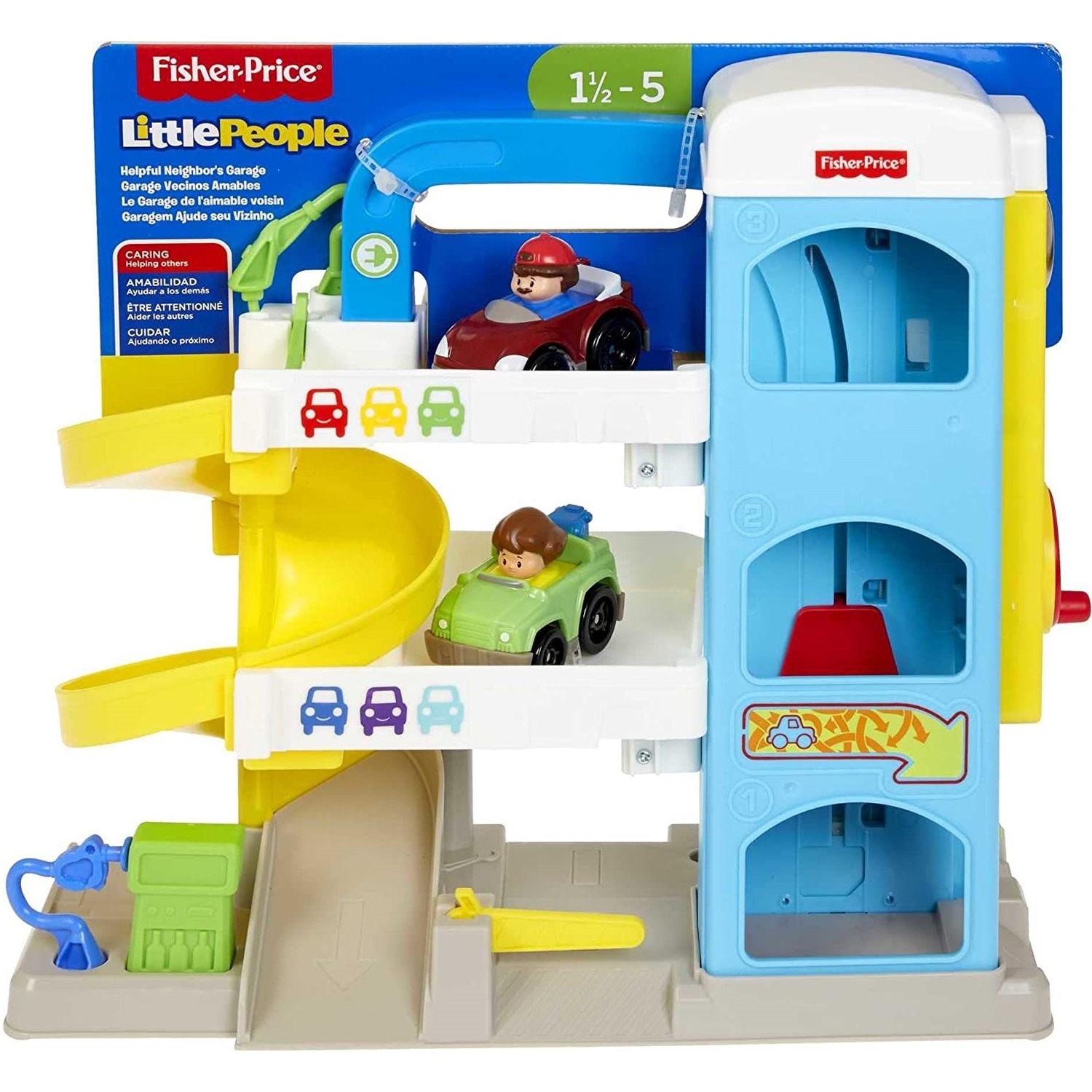 Little People Helpful Neighbors Garage with 2 Wheelies Vehicles