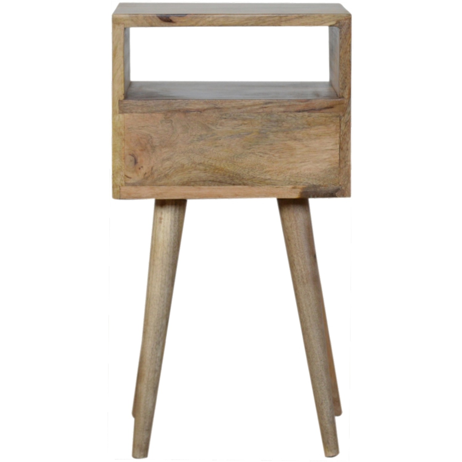 Oak Finished 2 Tone Compact Modern White Painted 1 Drawer Bedside Table