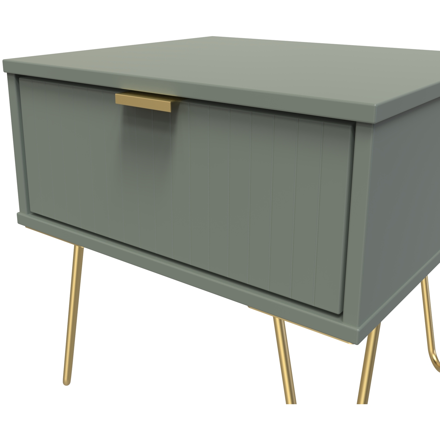 Linear Ready Assembled 1 Drawer Bedside Cabinet with Legs