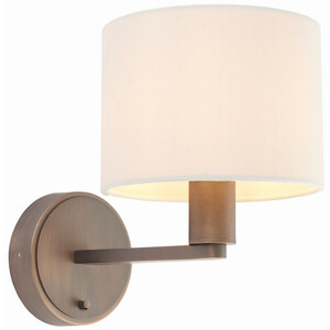 Daley Wall Lamp Antique Bronze Plate Marble Fabric Round Shade Usb Socket