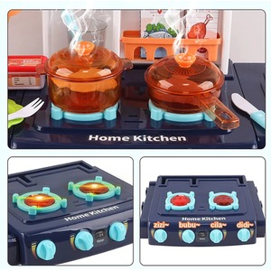 Miniature Kitchen Play Set with 34 Accessories blue