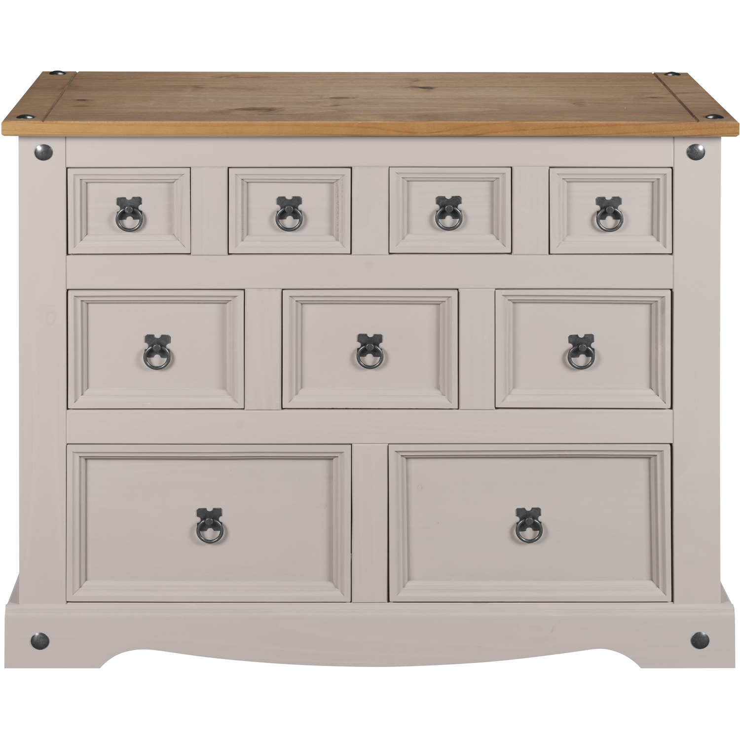 Corona Grey Merchant Chest Of Drawers 9 Drawer