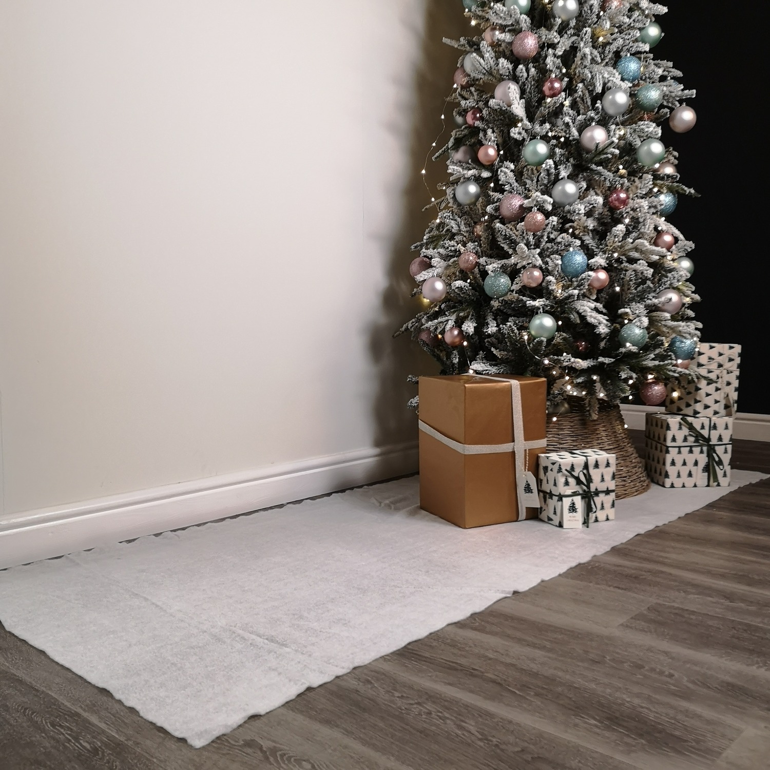 Large Soft White Artificial Fake Snow Blanket Christmas Decoration