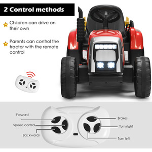 12V Kids Ride On Tractor with LED Lights