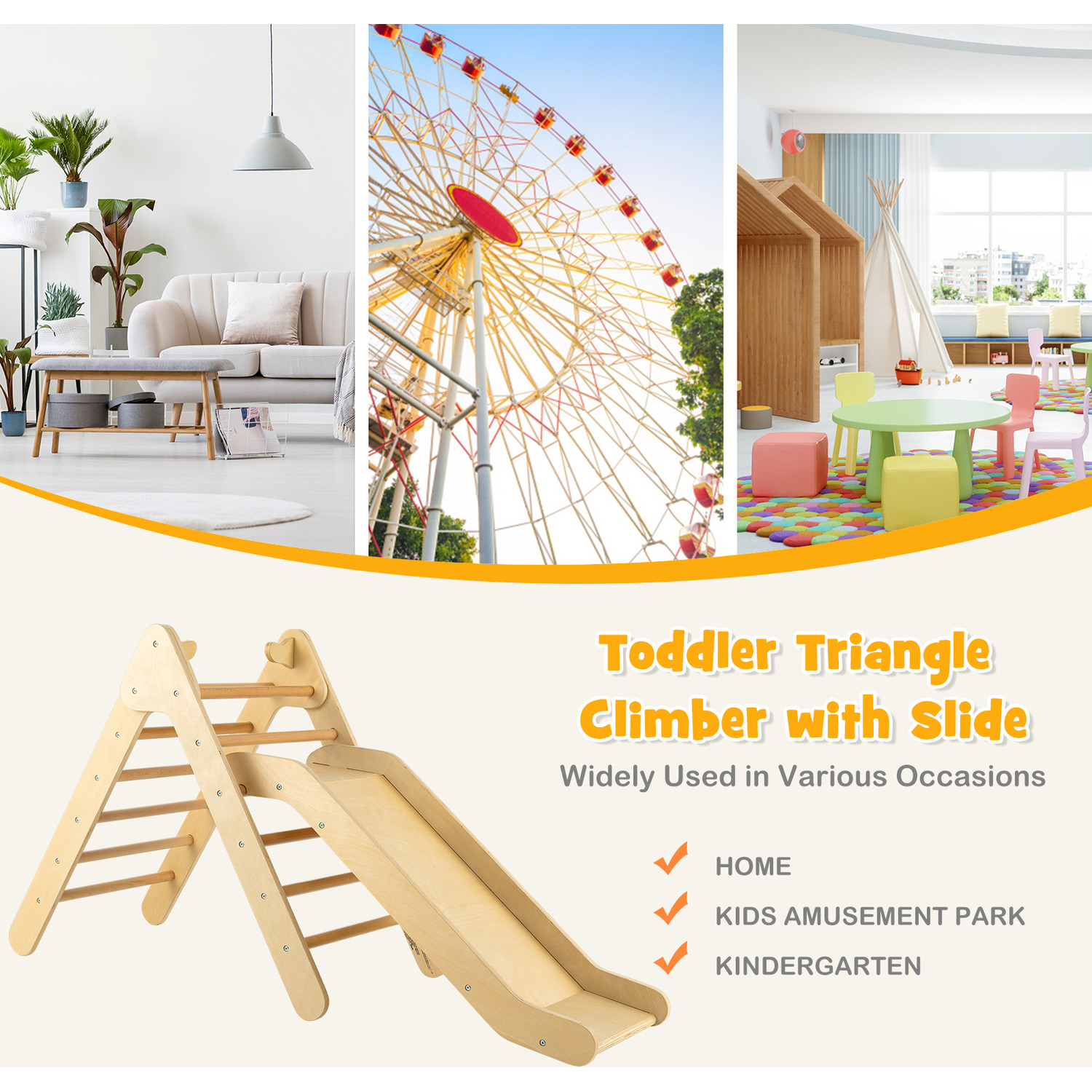 2-in-1 Triangle Climbing Set
