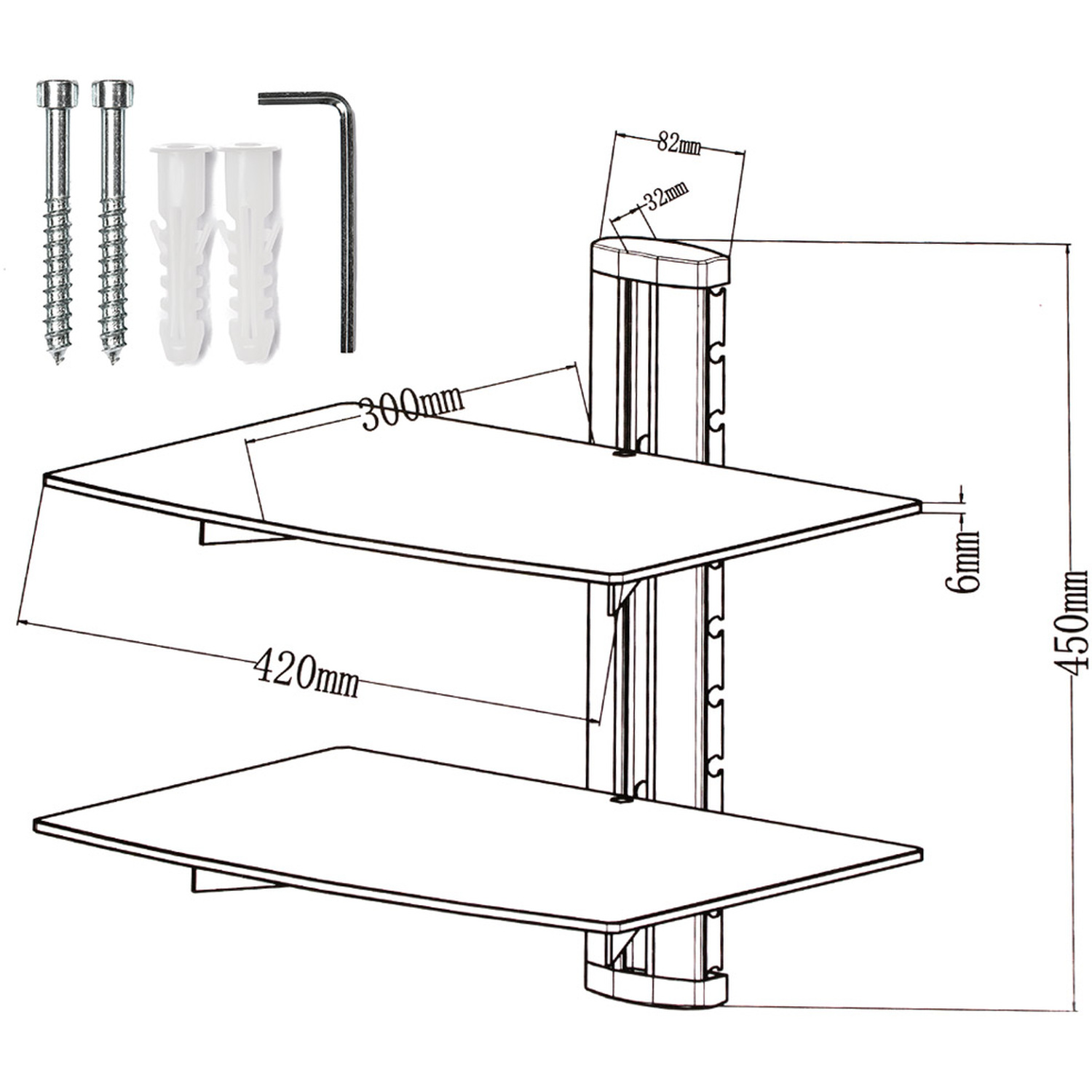 Floating Shelves With 2 Tiers Model 3