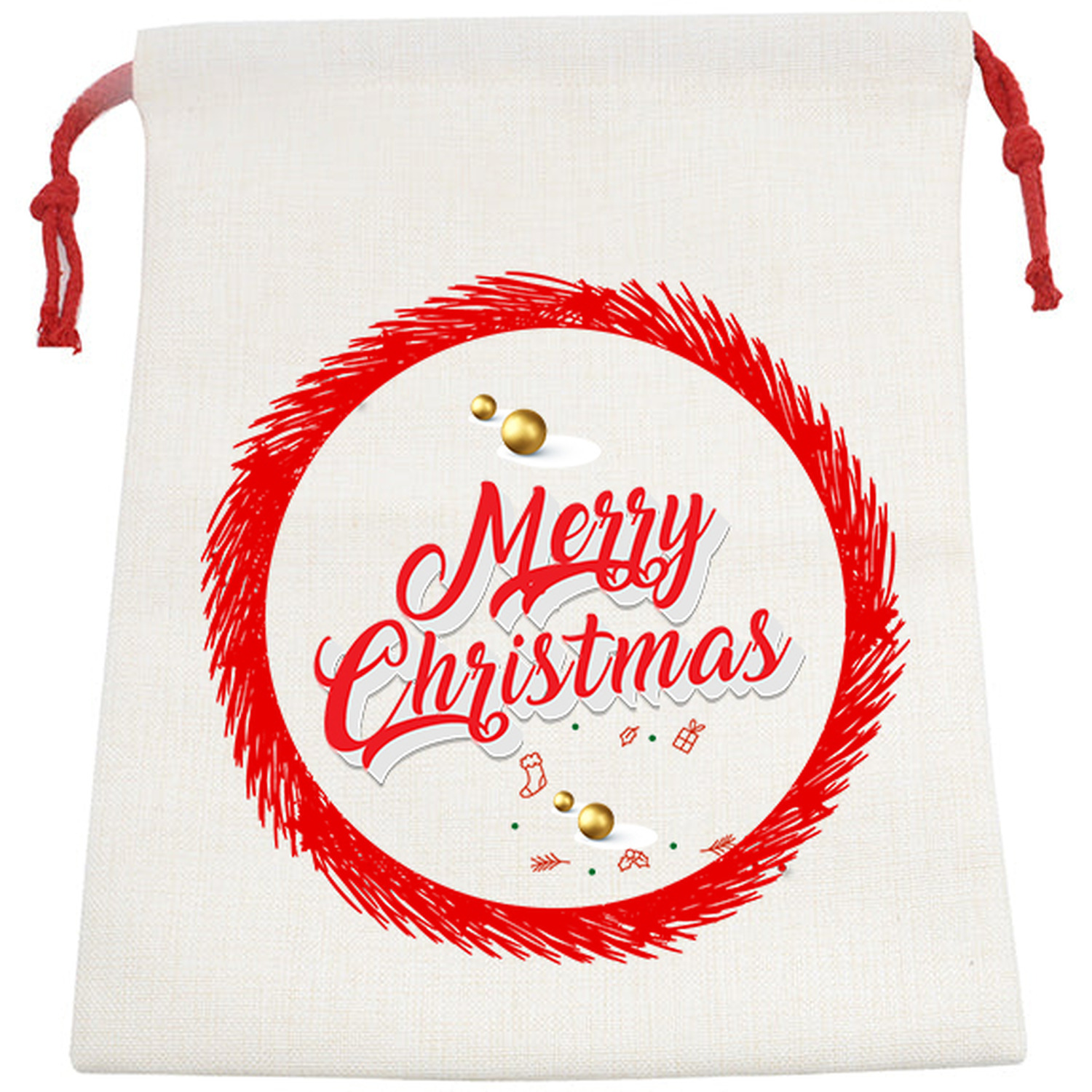 Merry Christmas Linen Christmas Sack