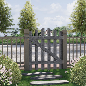 Solid Wood Garden Gate with Z-Shaped Structure