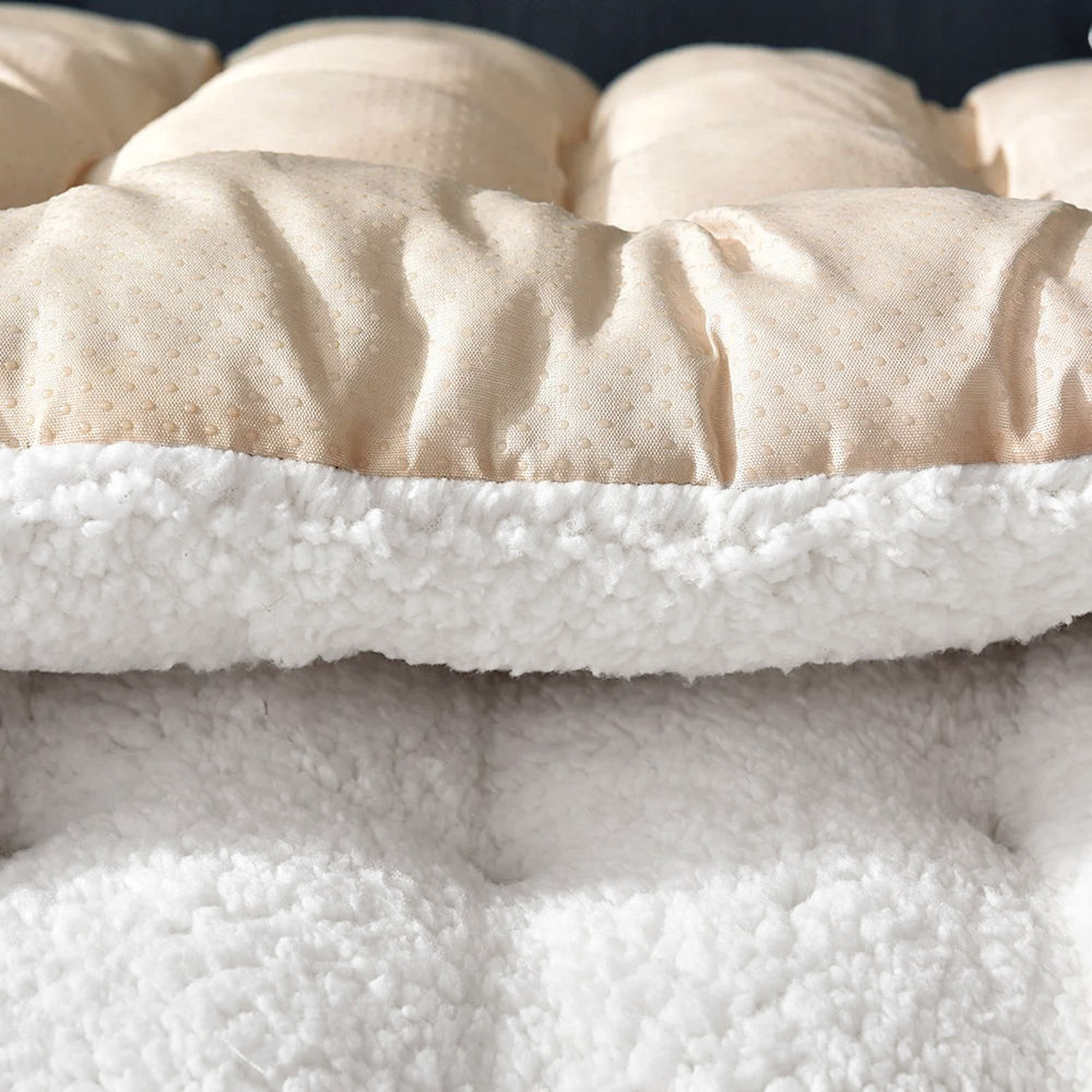 Sherpa Fleece Chair Pad Single-Sided with Non-Slip Thickened Base