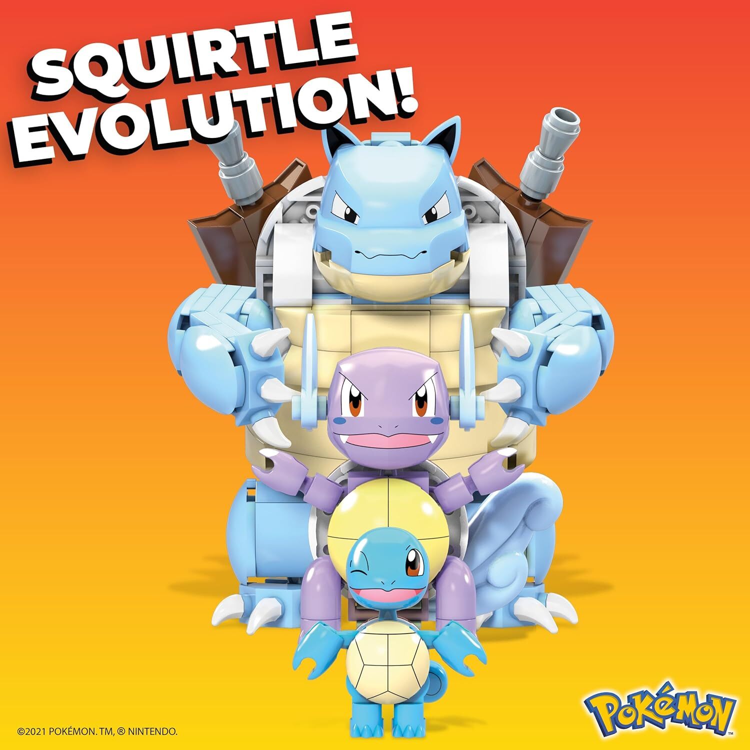 Pokemon Squirtle Building Toy Kit with 3 Action Figures